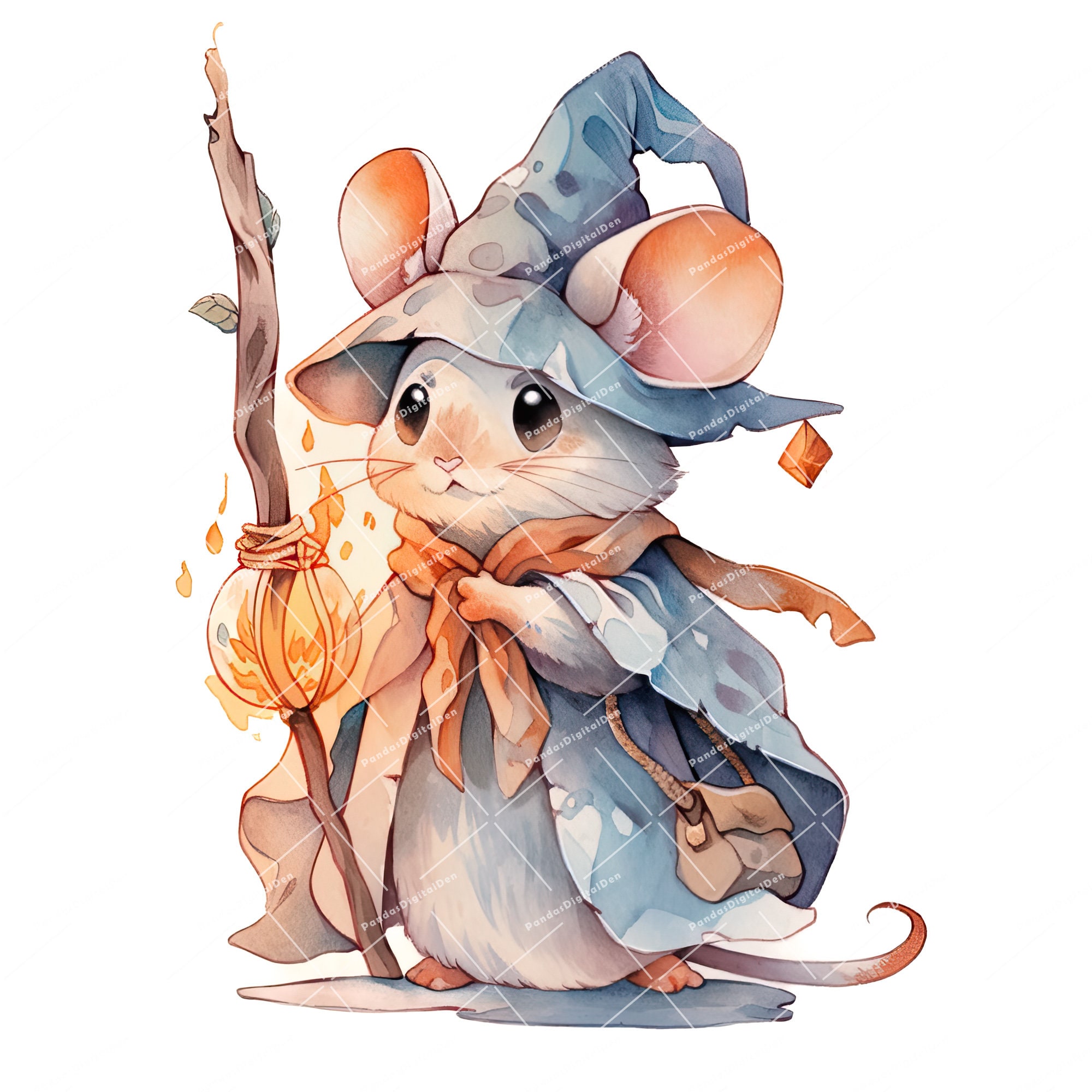 Watercolor Mice and Witches Clipart Set: Digital Scrapbook Images ...