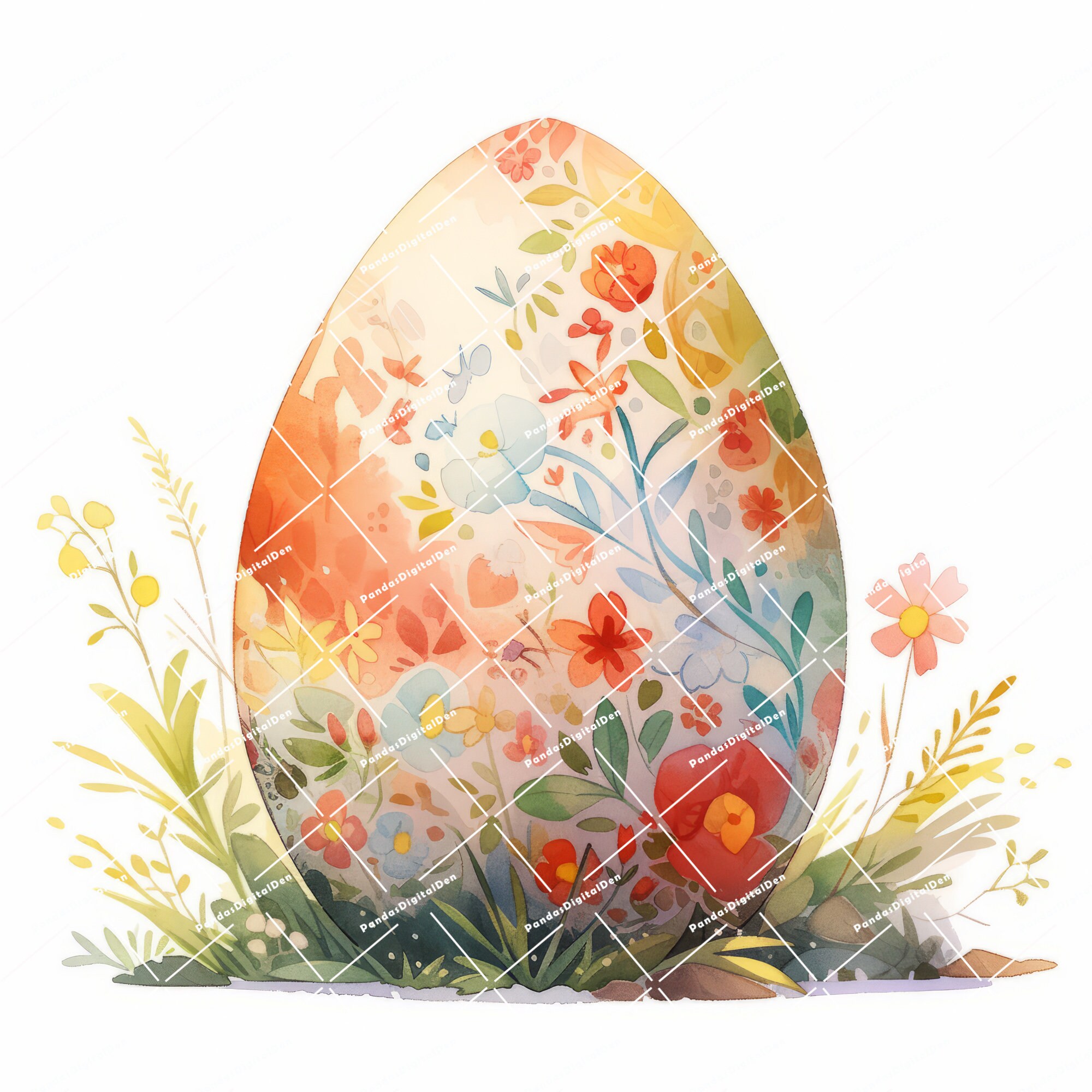 Watercolor Easter Eggs Clipart Cute Easter Elements Watercolor ...