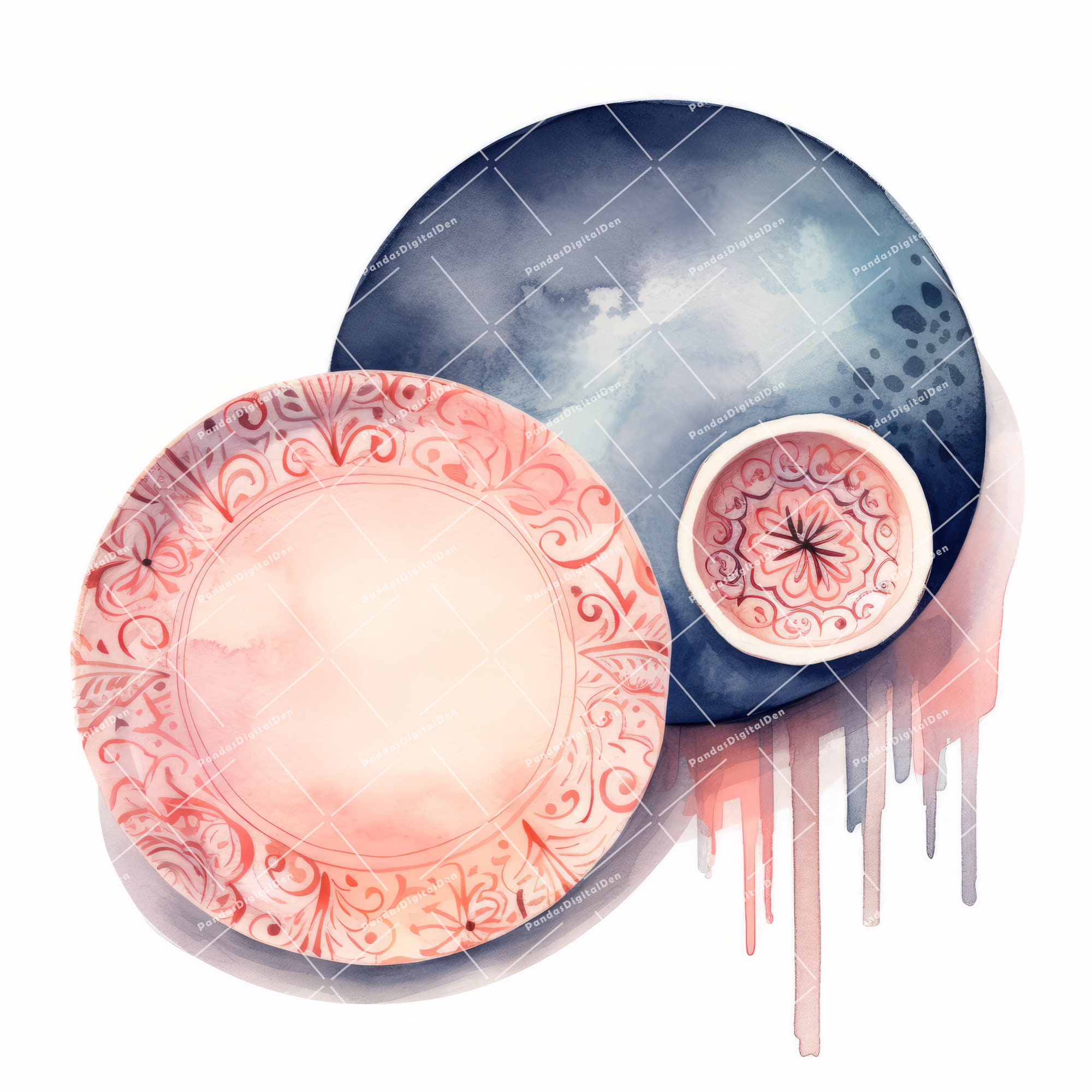 14 Watercolor Table Setting Art, Commercial Use Clipart, Home Clipart ...