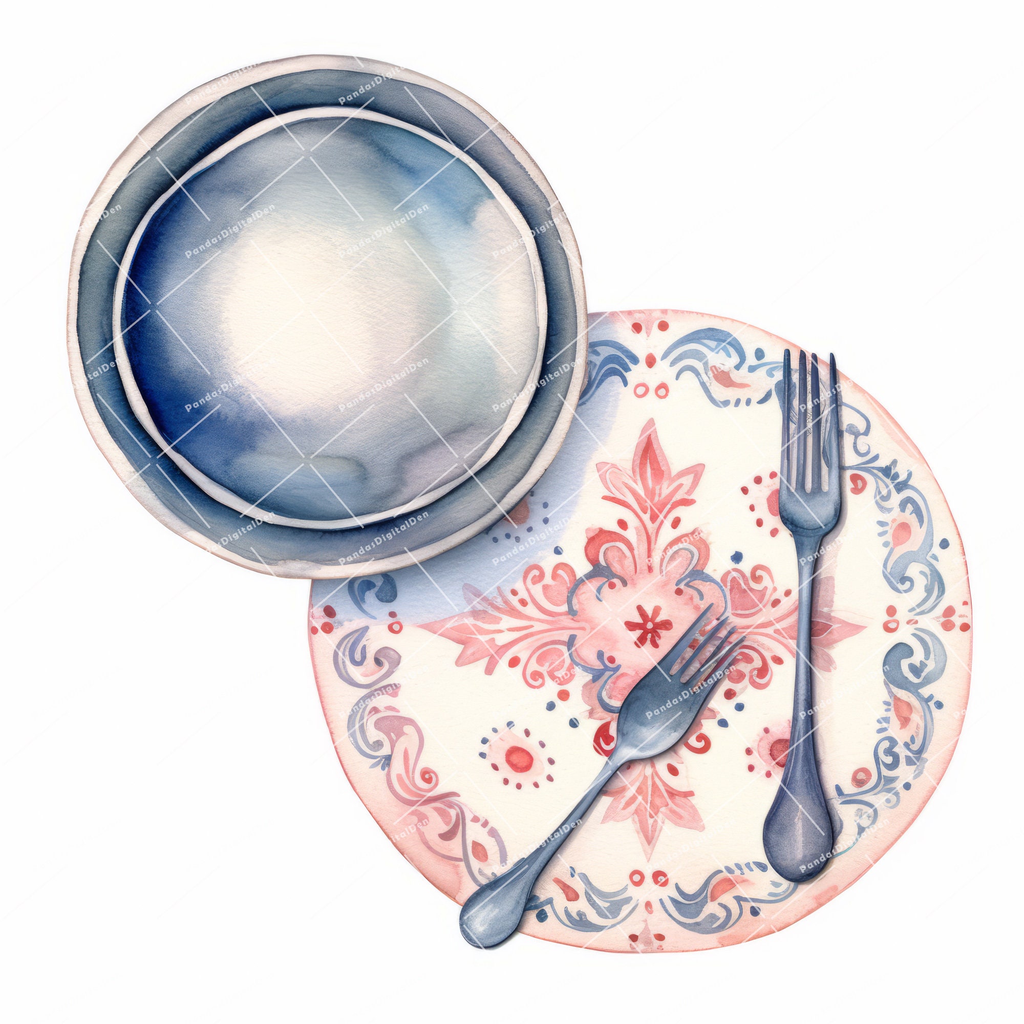 14 Watercolor Table Setting Art, Commercial Use Clipart, Home Clipart ...