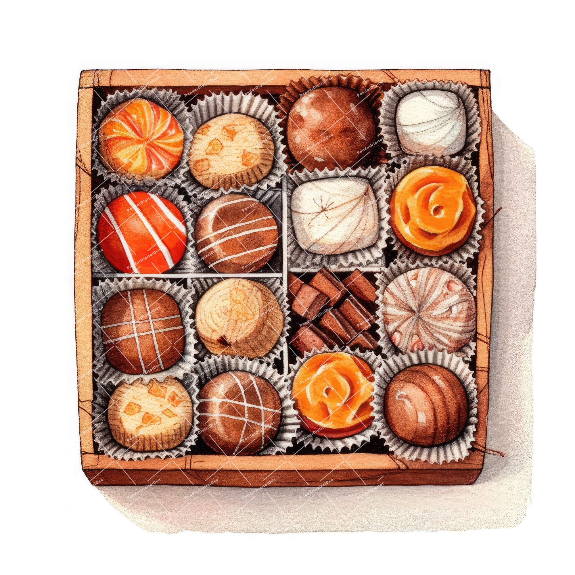 10 Candy Box Watercolor Clipart for Digital Invitations, Digital ...