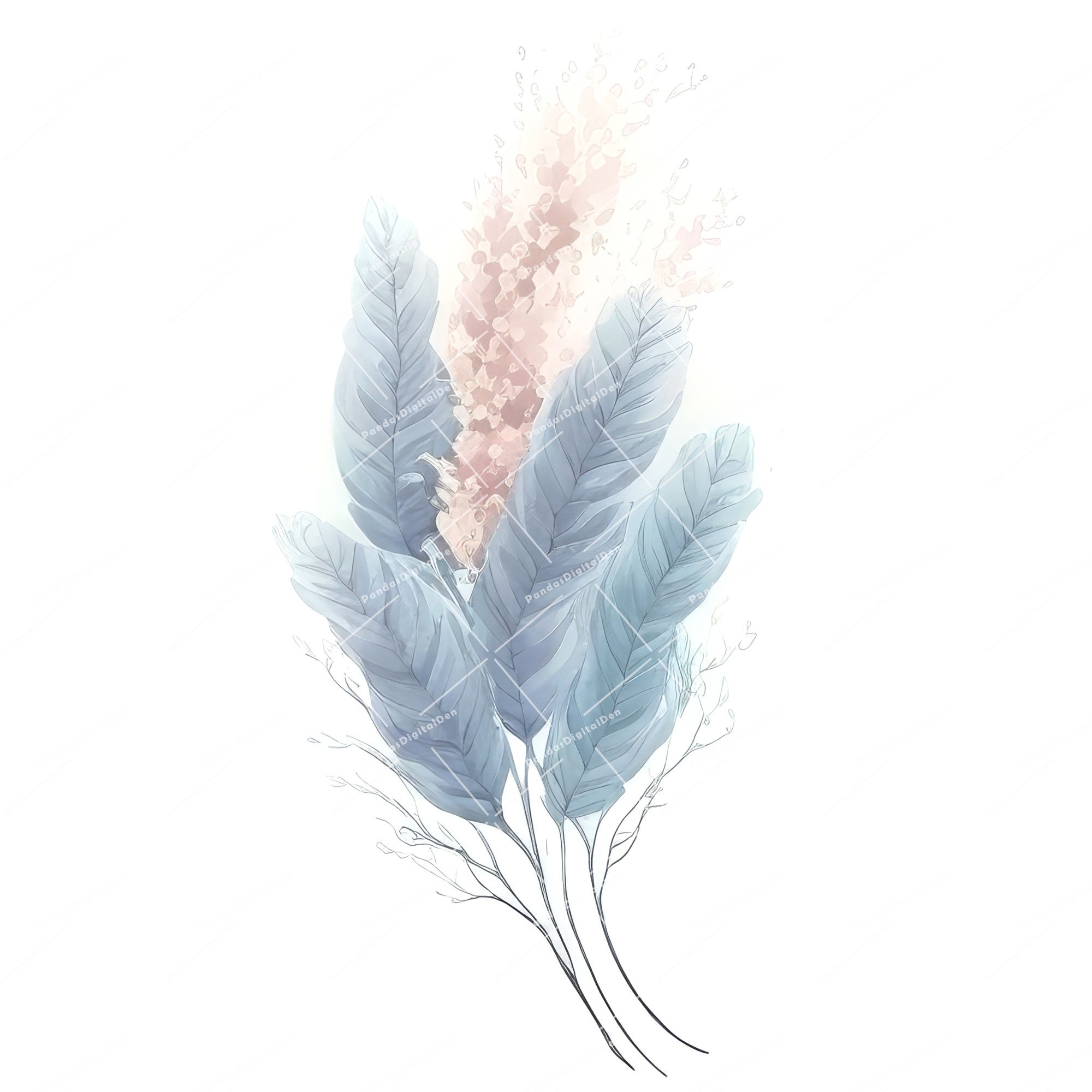 23 Watercolor Floral Elements Clipart for Digital Invitations, Digital ...