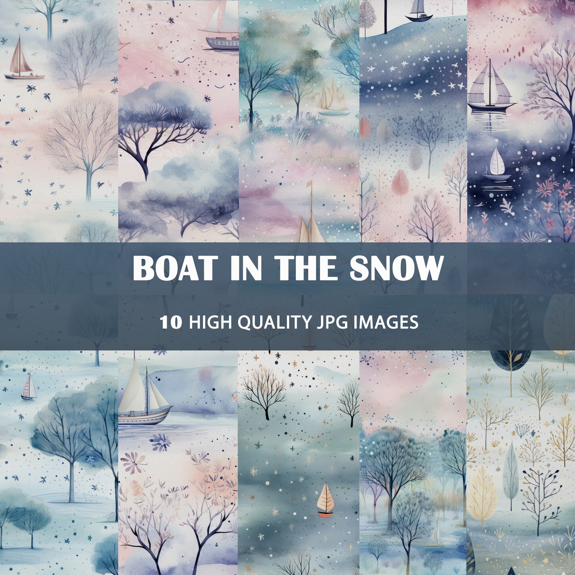 10 Watercolour Seamless Boat Texture - Seamless Pattern - Boat in the ...