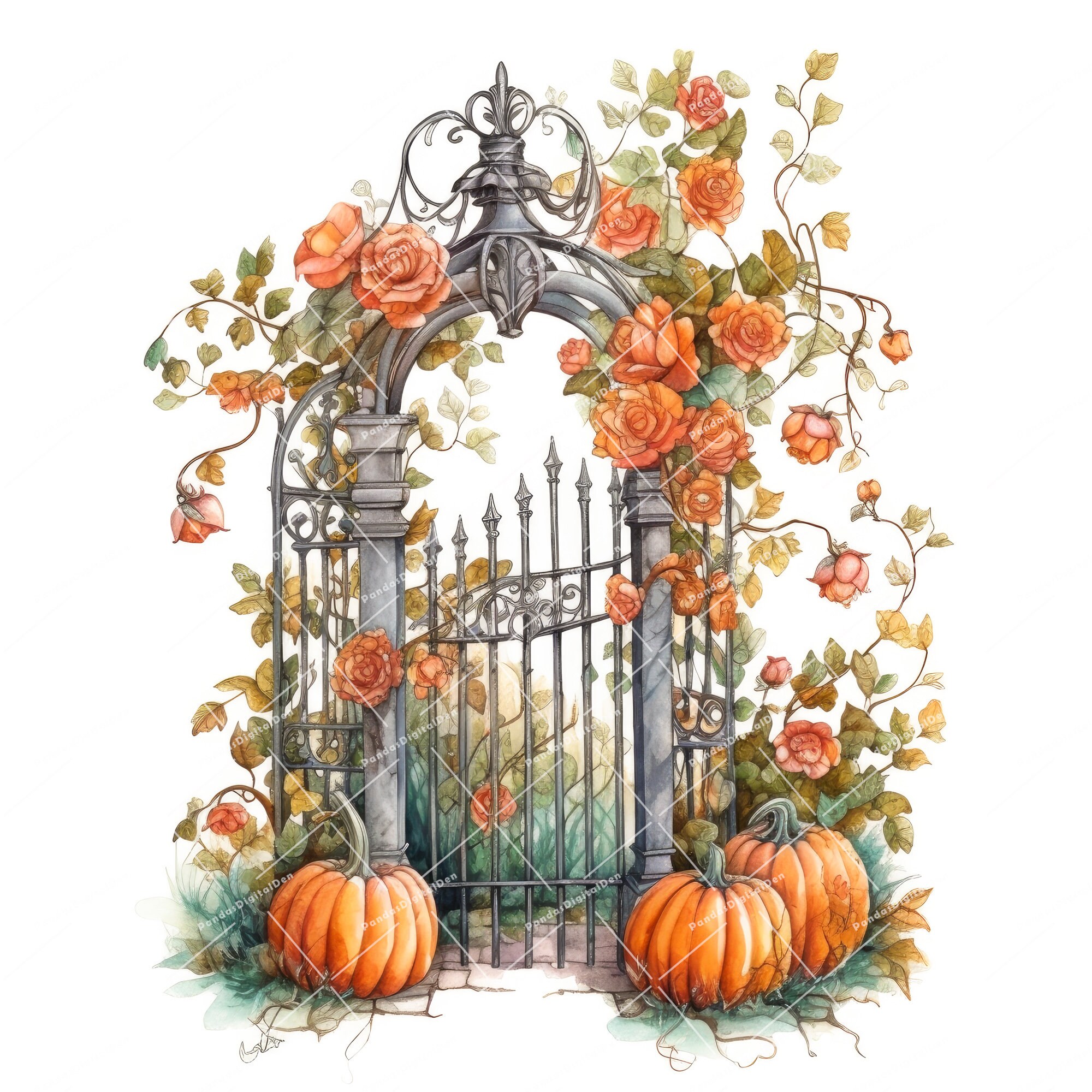 Climbing Pumpkin Clipart for Digital Invitations, Digital Posters ...