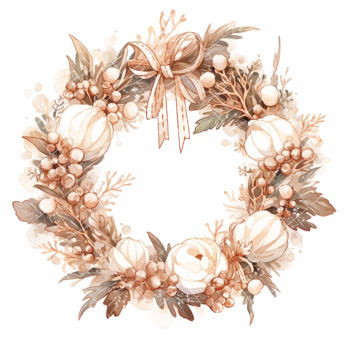 22 Watercolor Christmas Wreaths Clipart I Merry Christmas, Digital ...