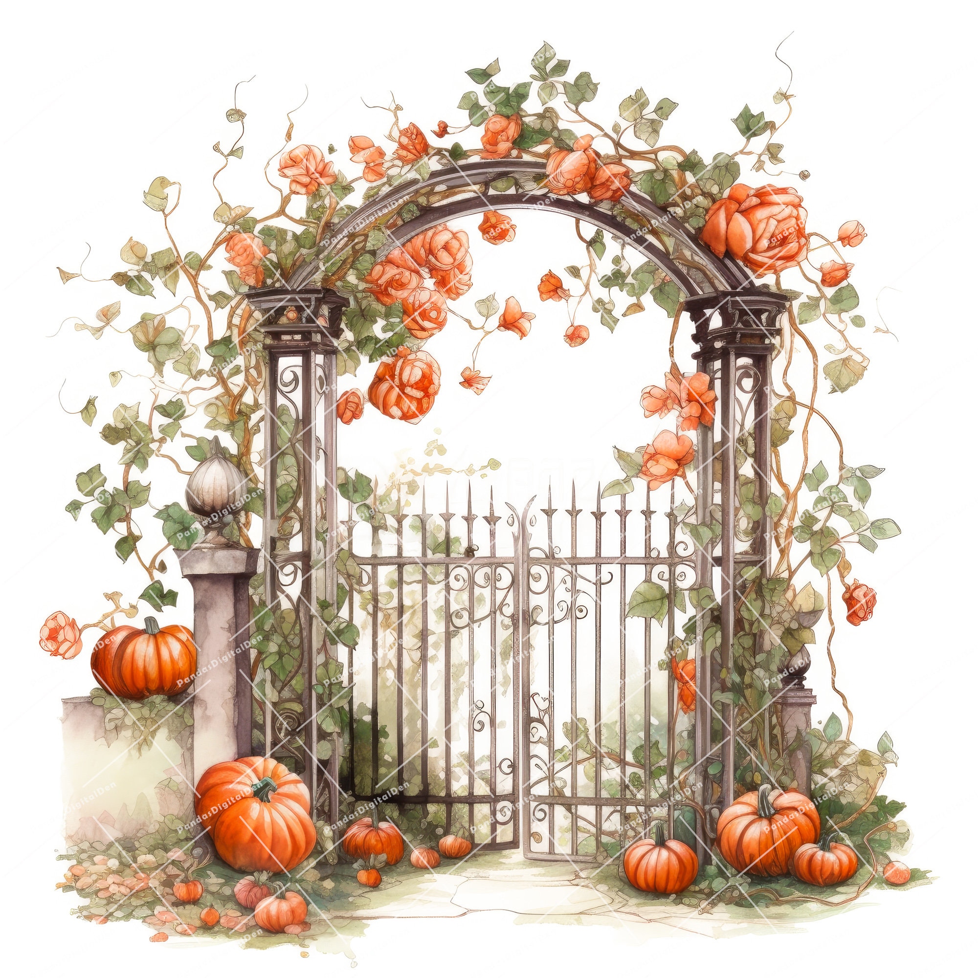 Climbing Pumpkin Clipart for Digital Invitations, Digital Posters ...