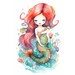 Watercolor Winter Mermaid Clipart for Digital Invitations - Etsy