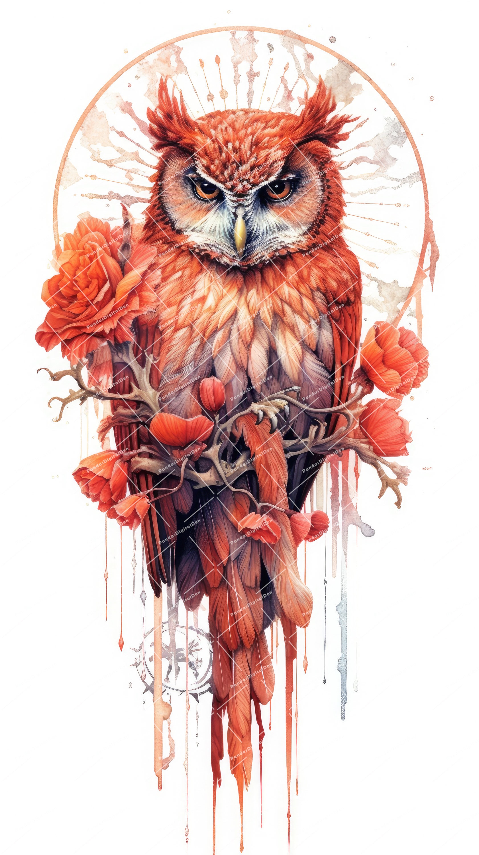 Pastel Watercolor Dreamcatcher Owl Clipart for Digital Invitations ...