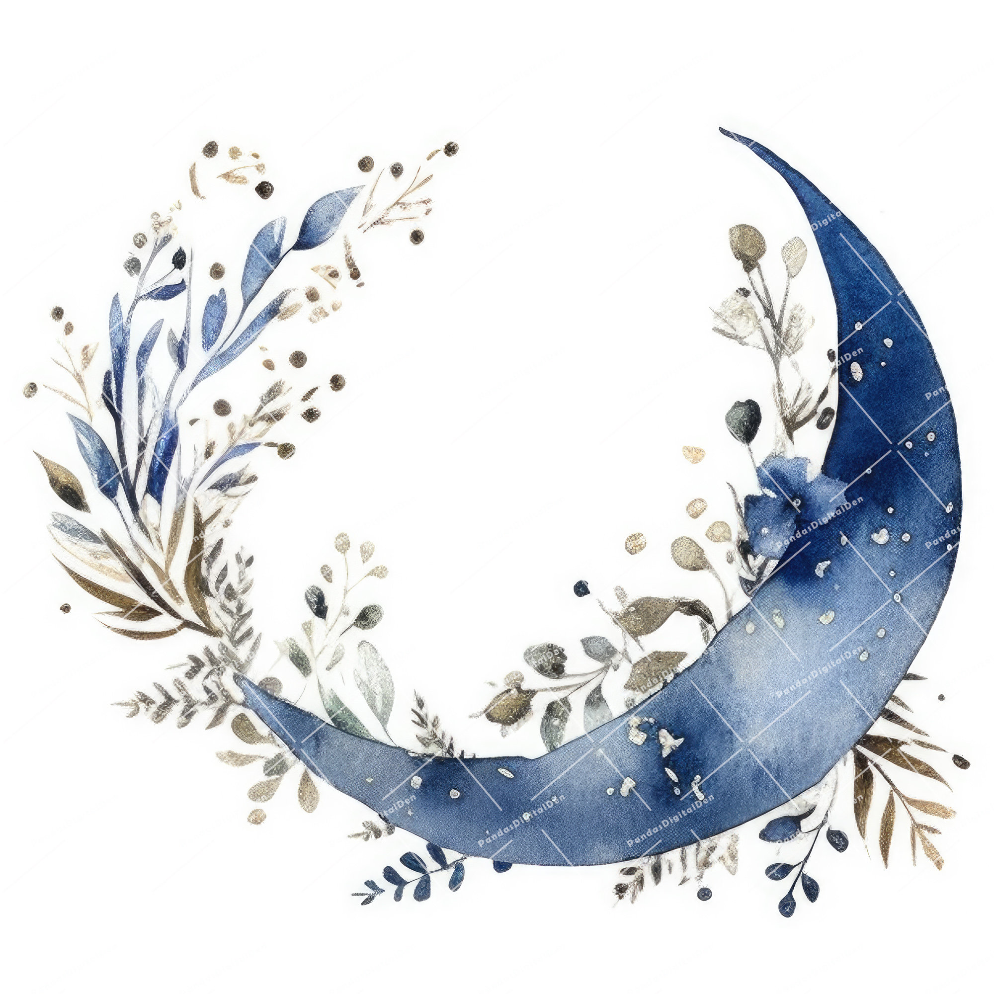 Watercolor Wreaths Moons Phases I Moon Phases Clipart I Moon Clipart I ...