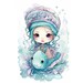 Watercolor Winter Mermaid Clipart for Digital Invitations - Etsy