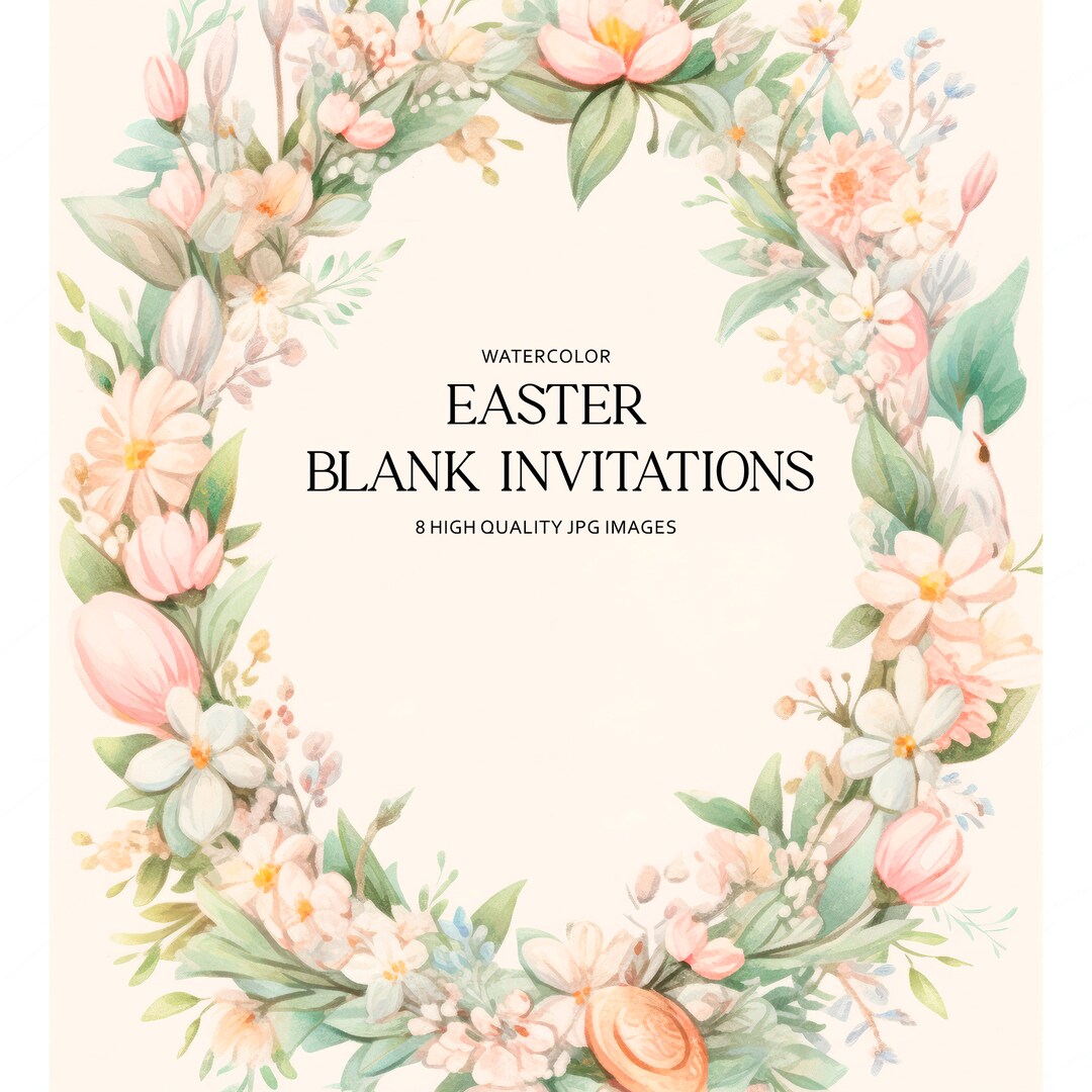 Easter Blank Invitations I Party Digital Invitation Background I ...