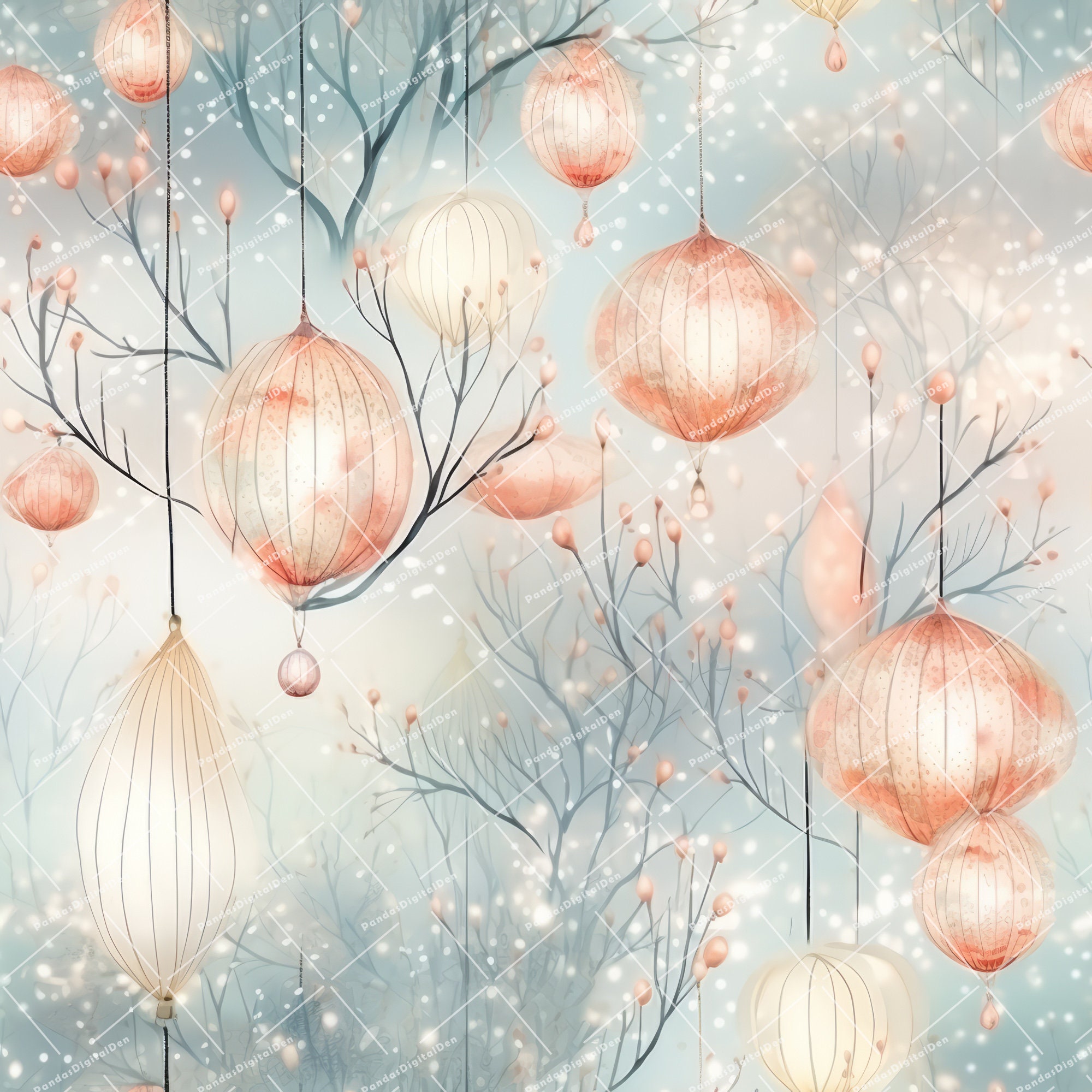 6 Watercolour Seamless Festival of Lights Texture Seamless Pattern ...