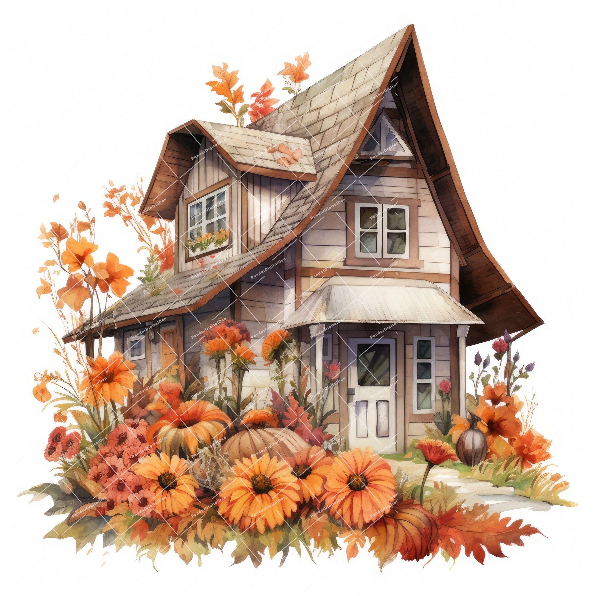 16 Watercolor Farm Barns Clipart for Digital Invitations, Digital ...