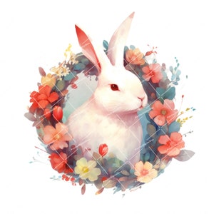 Watercolor Flowery Friends Clipart for Digital Invitations, Digital ...