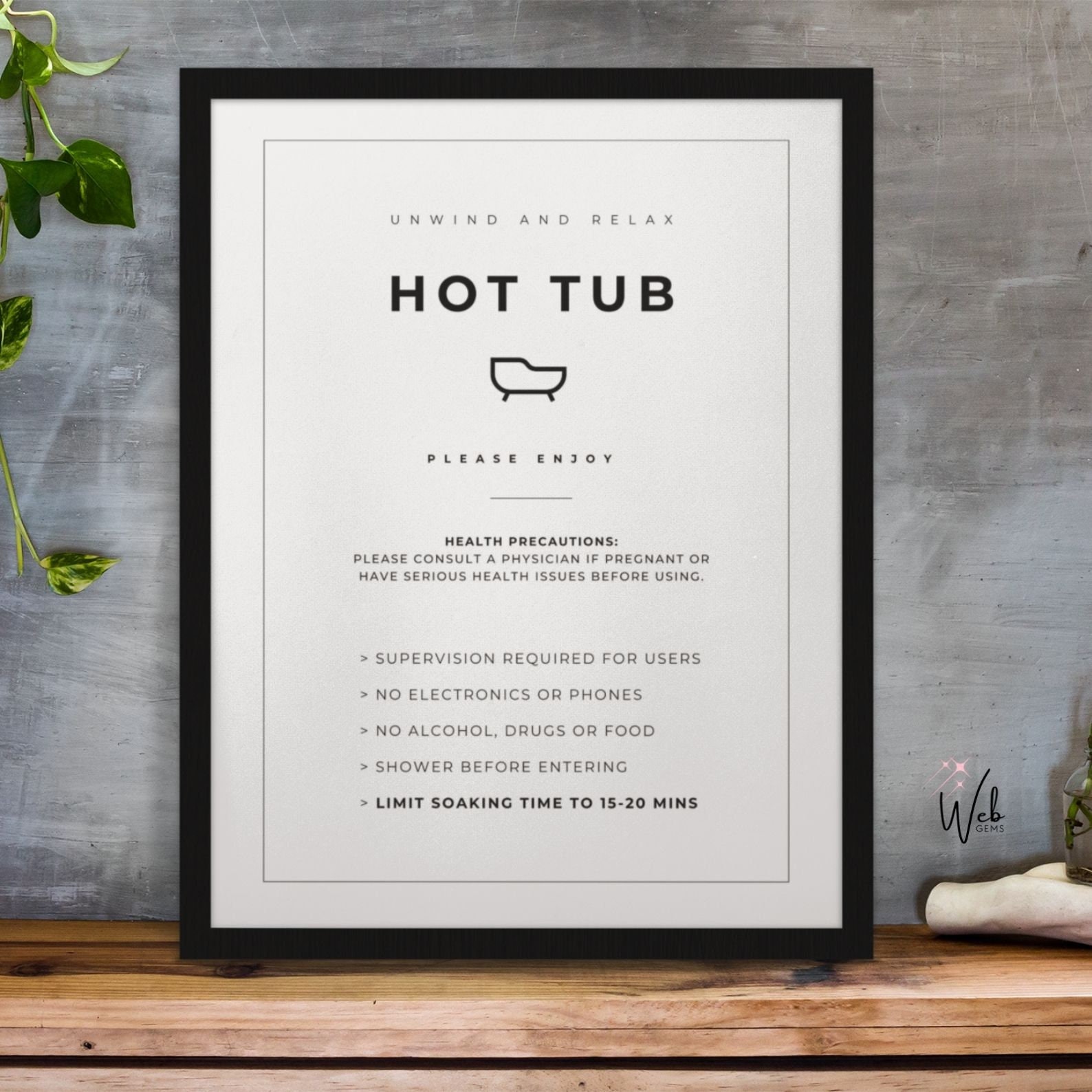 Hot Tub Rules Sign, Hot Tub Signs, Hot Tub Rules, Pool Safety Sign, Hot ...