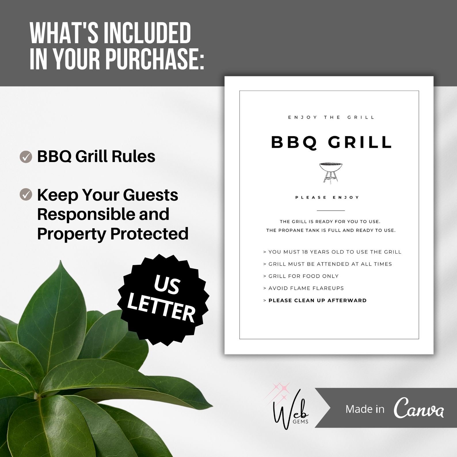 Airbnb Gril, BBQ Rules, Outdoor Grill, BBQ Sign, Backyard Sign, Grill ...