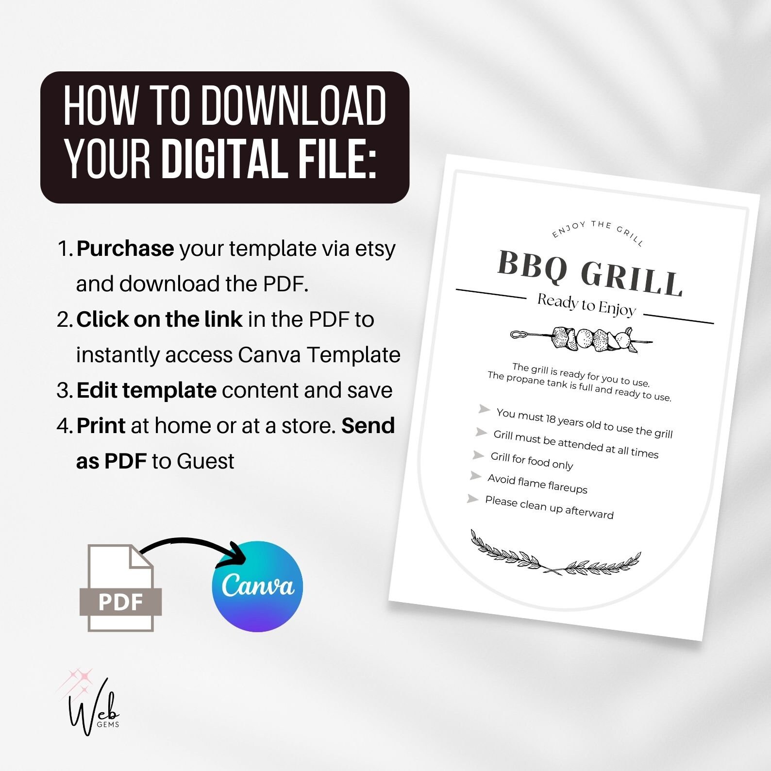 Airbnb BBQ Grill Rules Sign: Vacation Rental Host (digital Download) - Etsy