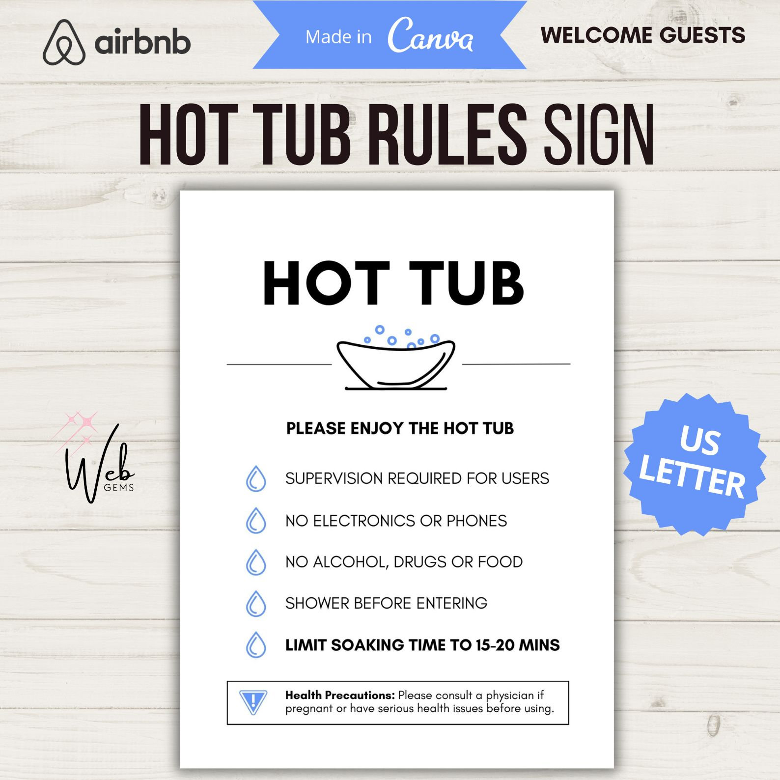 Hot Tub Rules Sign, Hot Tub Signs, Hot Tub Rules, Pool Safety Sign, Hot ...
