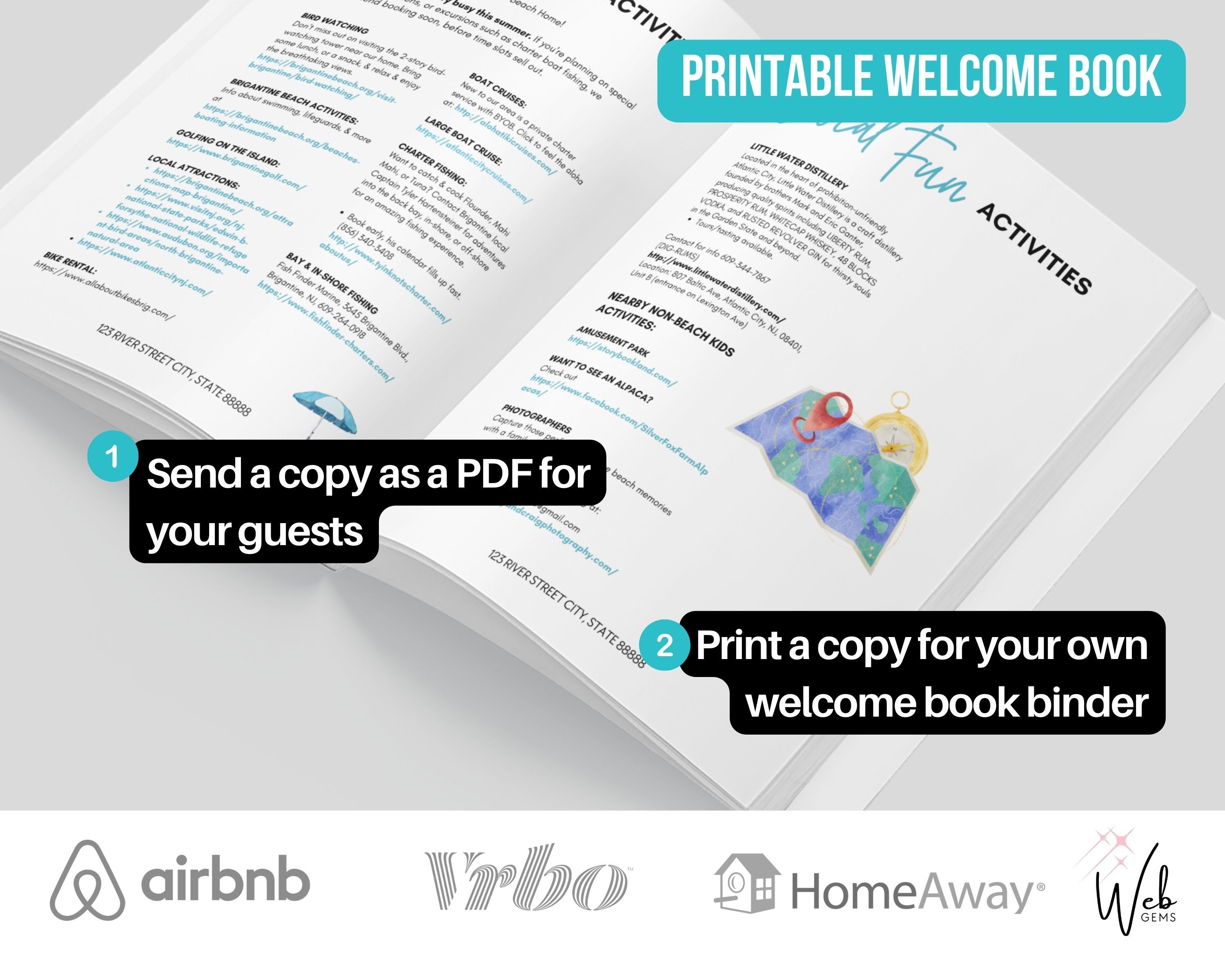 Seaside Airbnb Welcome Book, Beach Airbnb, Signs, Template, Rental ...