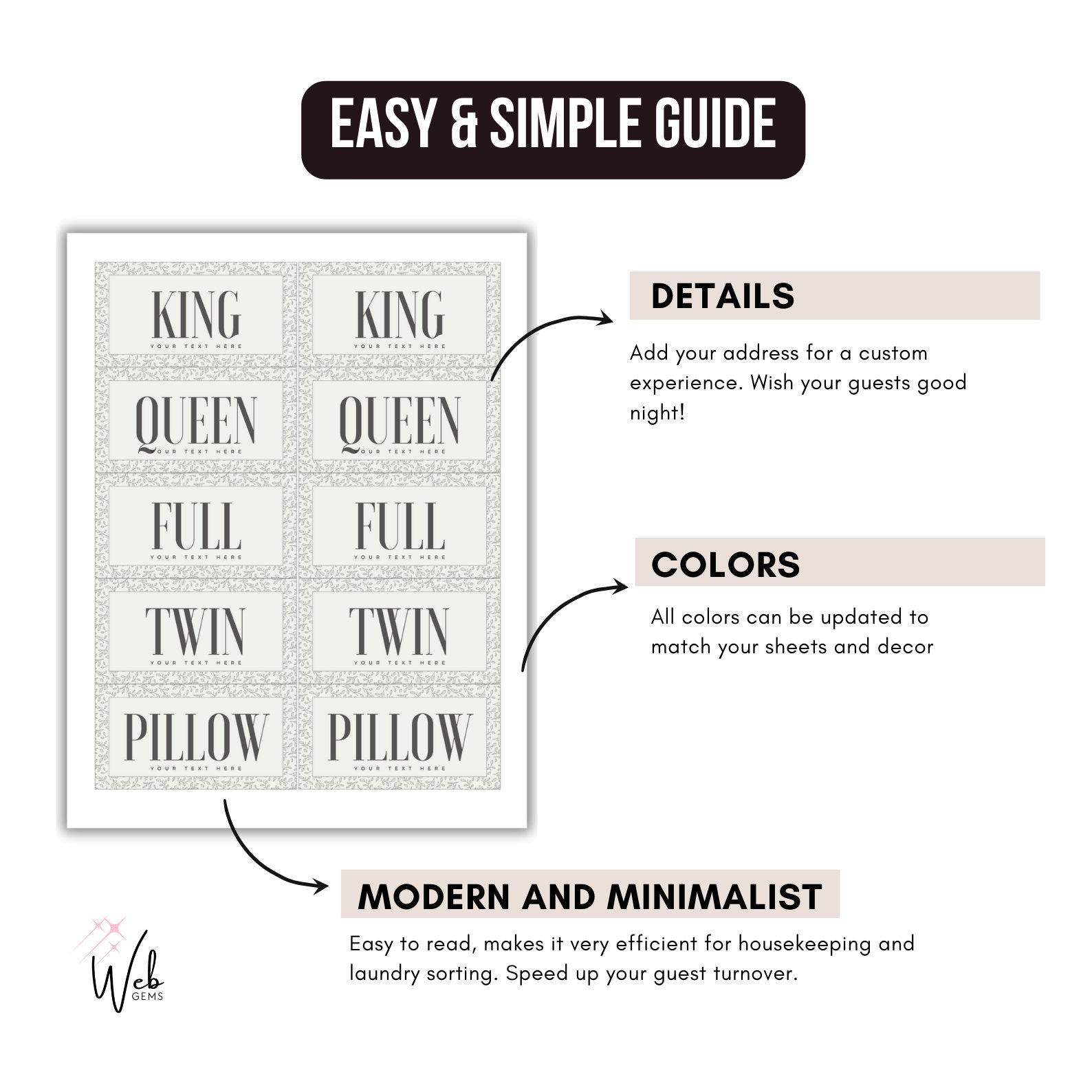 Bed Linen Labels, Bedsheet Organizers, Linen Closet Organizer, Linen ...