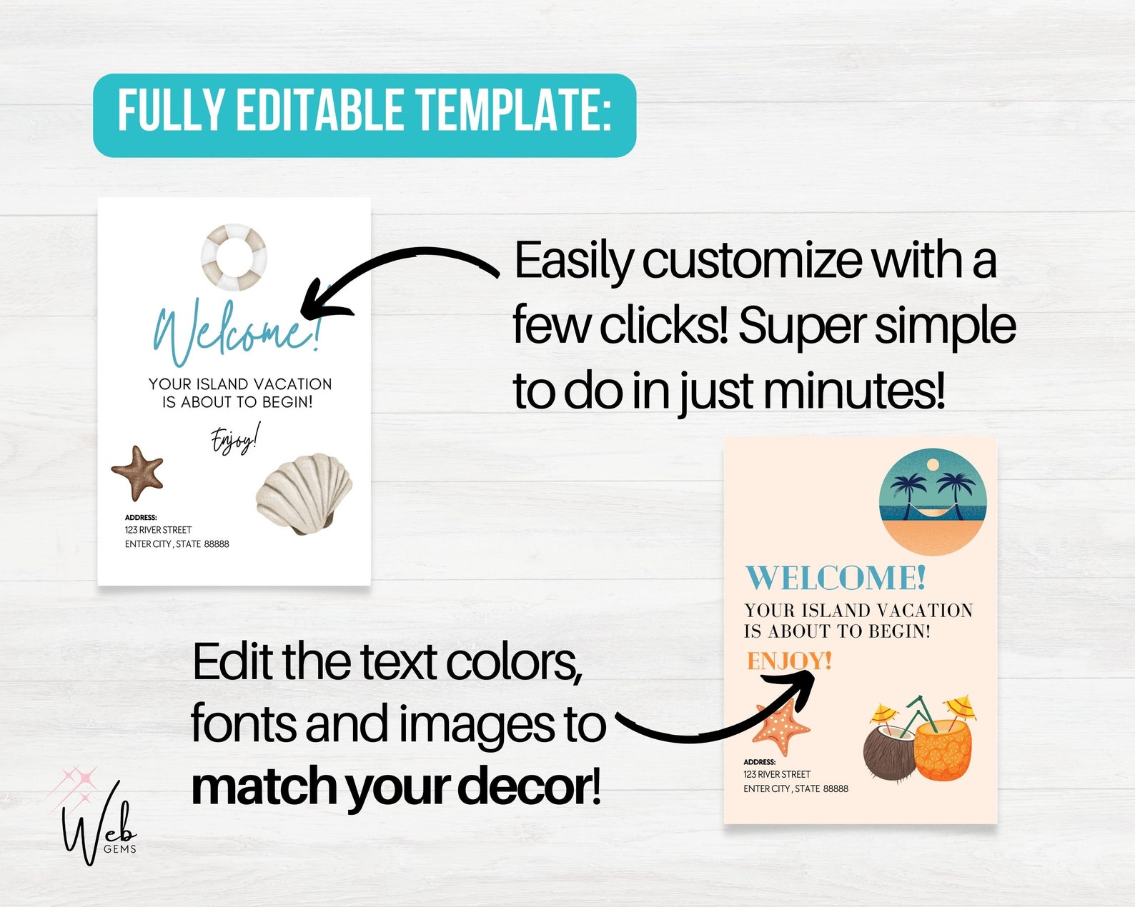 Seaside Airbnb Welcome Book, Beach Airbnb, Signs, Template, Rental ...