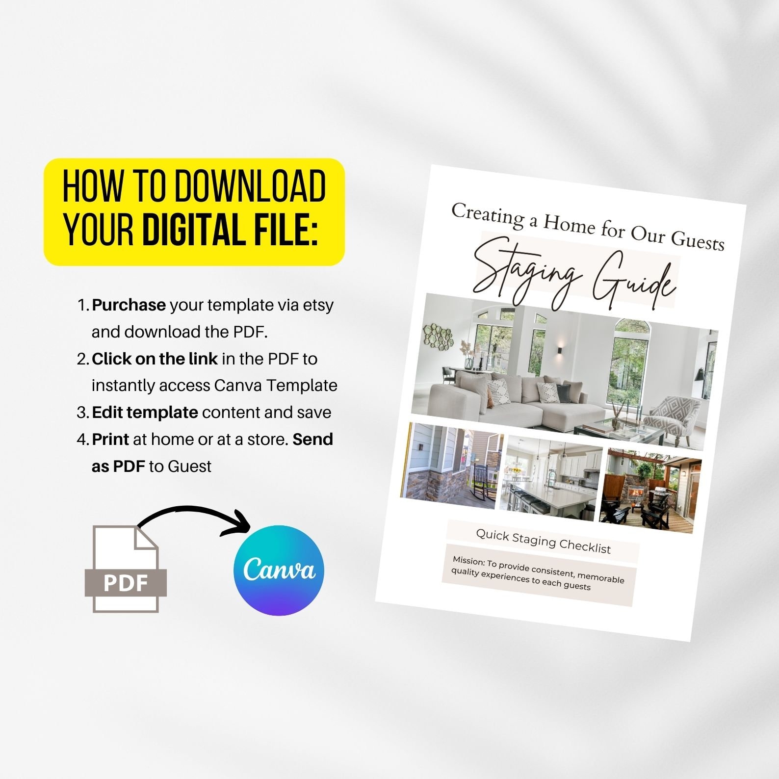Airbnb Staging Guide, Staging Checklist, Rental Staging Guide Printable ...