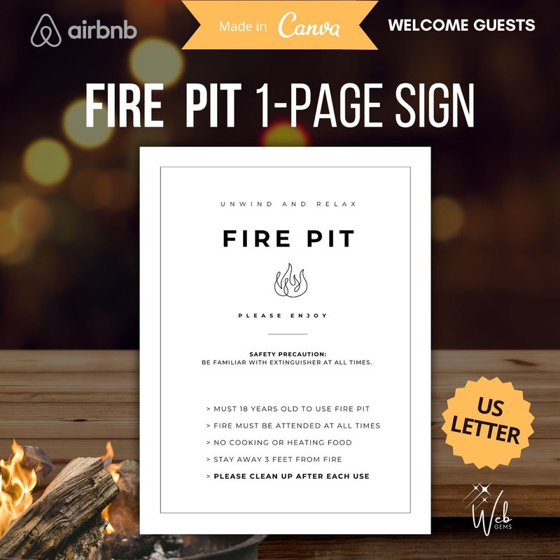 Fire Pit Sign - Etsy