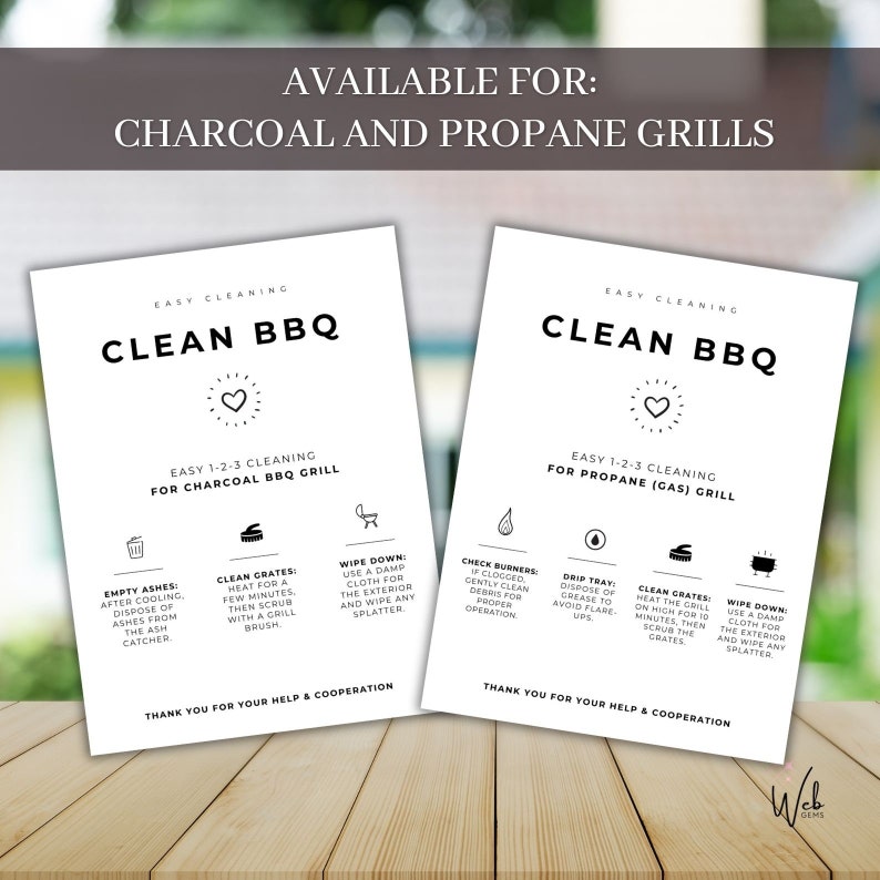 Airbnb BBQ Grill Cleaning Checklist Sign (digital Download) - Etsy