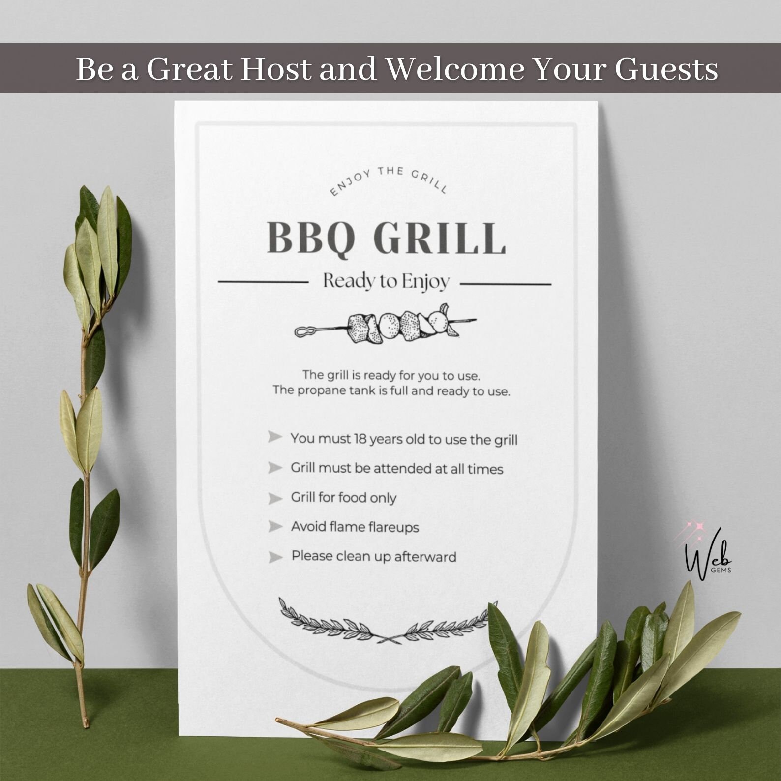 Airbnb BBQ Grill Rules Sign: Vacation Rental Host (digital Download) - Etsy