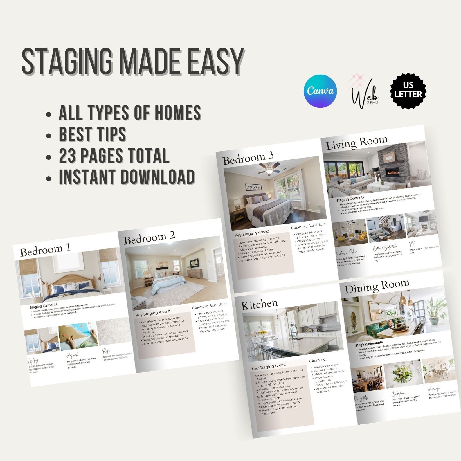 Airbnb Staging Guide, Staging Checklist, Rental Staging Guide Printable ...