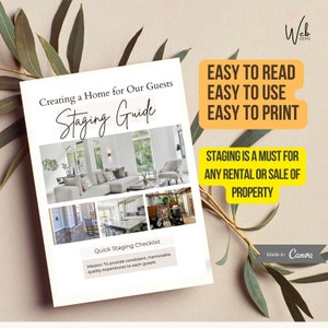 Airbnb Staging Guide, Staging Checklist, Rental Staging Guide Printable ...