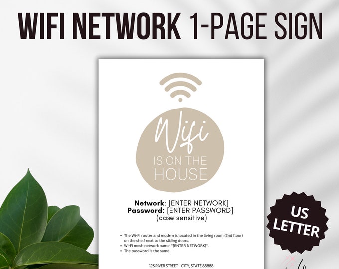 Printable Wifi Sign Wifi SVG Wifi Password Sign - Etsy Canada