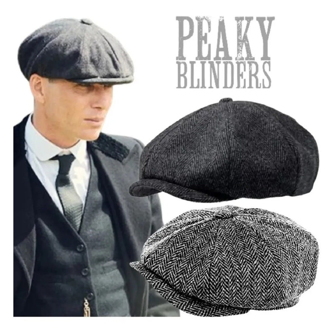 Herringbone Wool 8 Panels Cap Thomas Shelby Hat Peaky - Etsy
