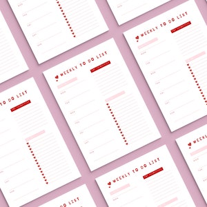 Weekly to Do List Printable, To-do List, Instant Download, Valentines ...