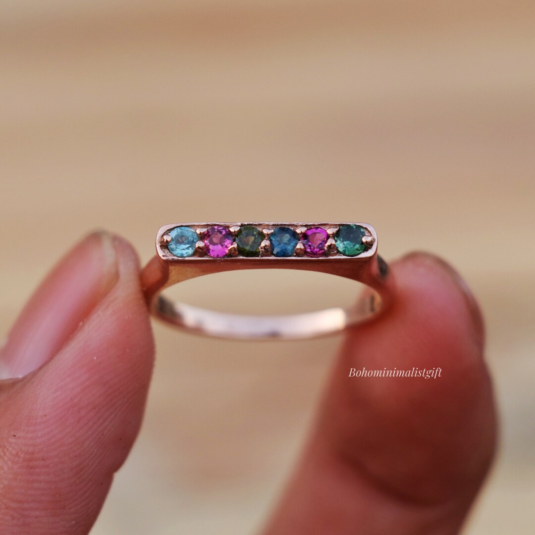 Multi Tourmaline Ring, Engagement Ring, Healing Stone Ring, 14k Rose ...