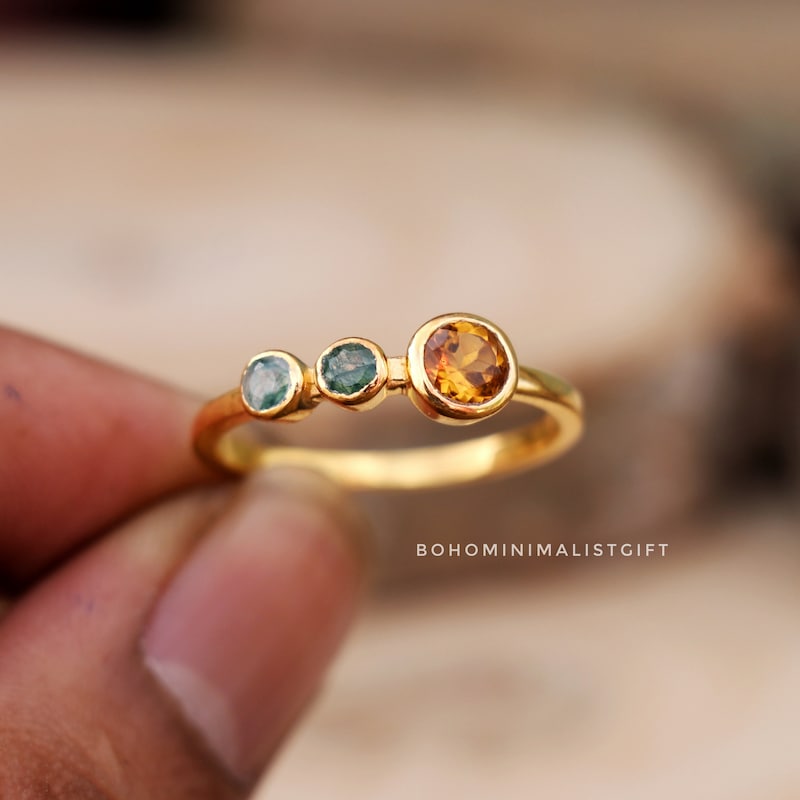 Citrine Grandmother Ring - Etsy UK