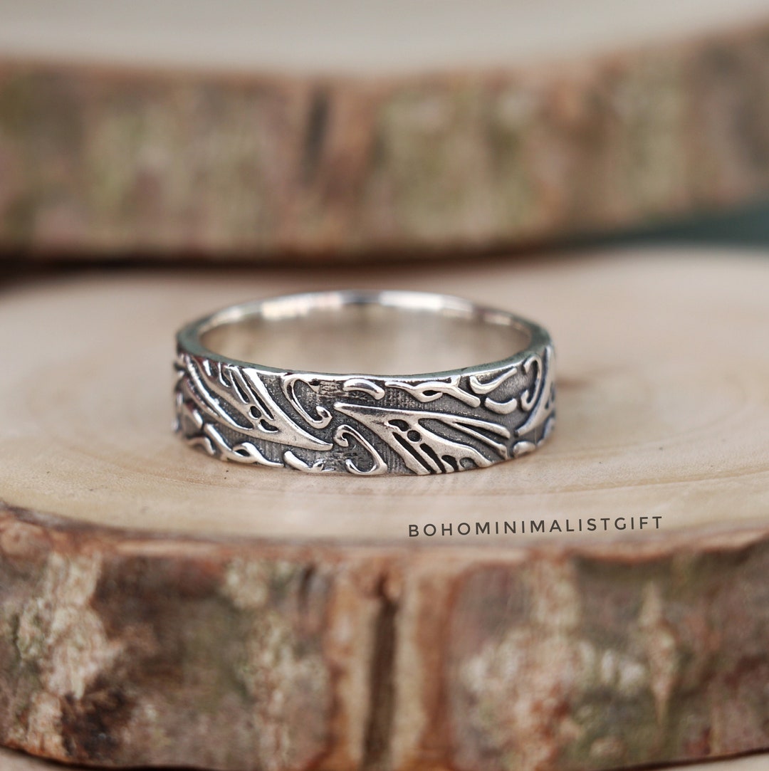 Silver Textured Ring, Handmade Artisan Ring, Solid 925 Sterling Silver ...
