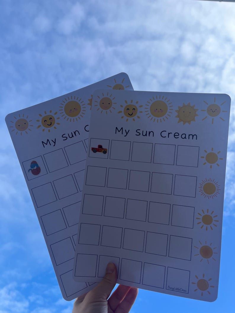 Sunscreen Reward Chart | Sun Safety Activity (A4/A5) - Etsy Canada