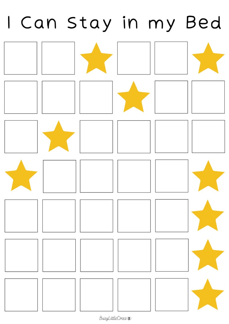 Stay in Bed Reward Chart, Bedtime Reward Chart, Star Chart, Reward ...