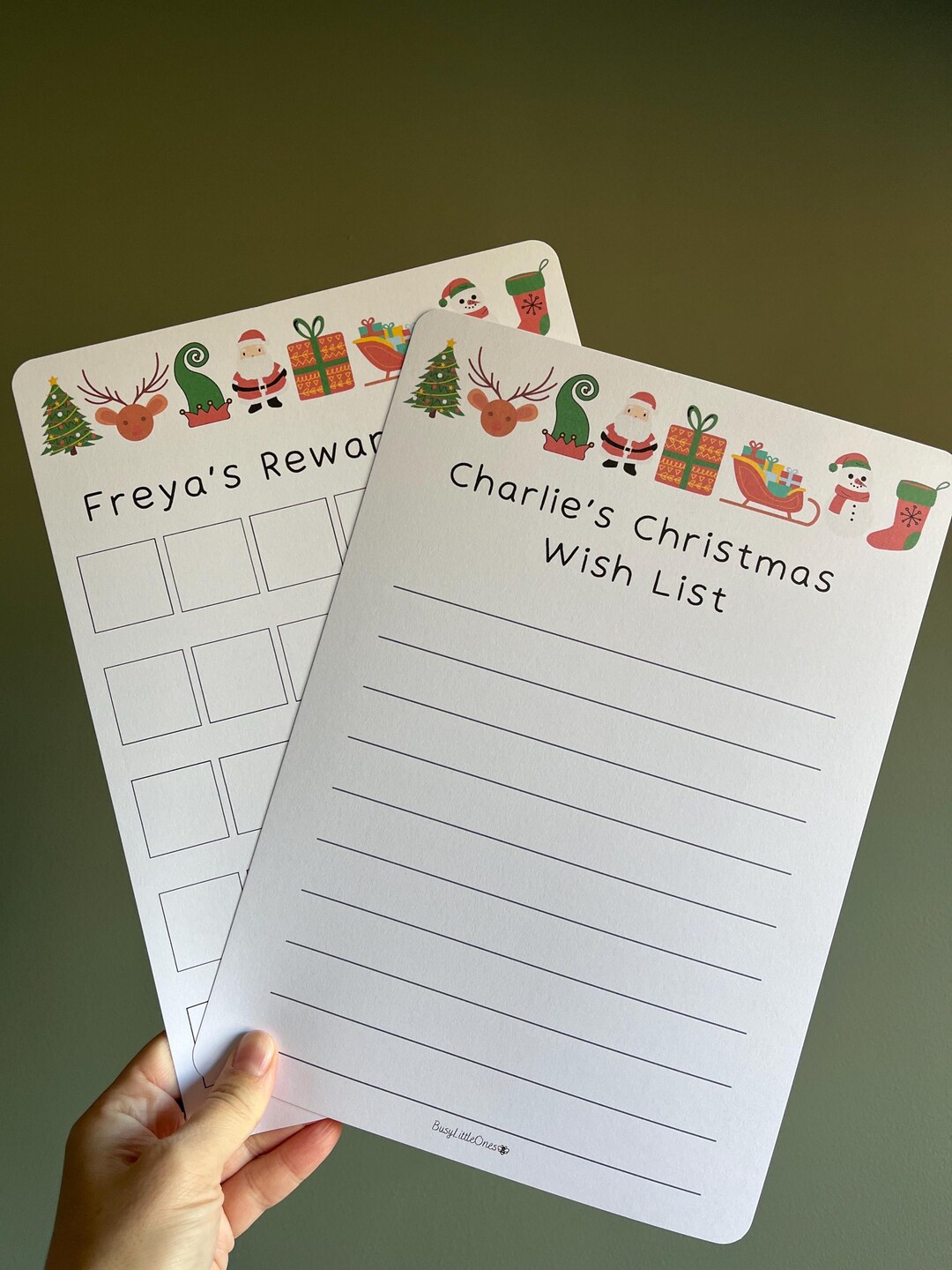 Christmas Wish List and Reward Chart Set, Christmas List, Christmas ...