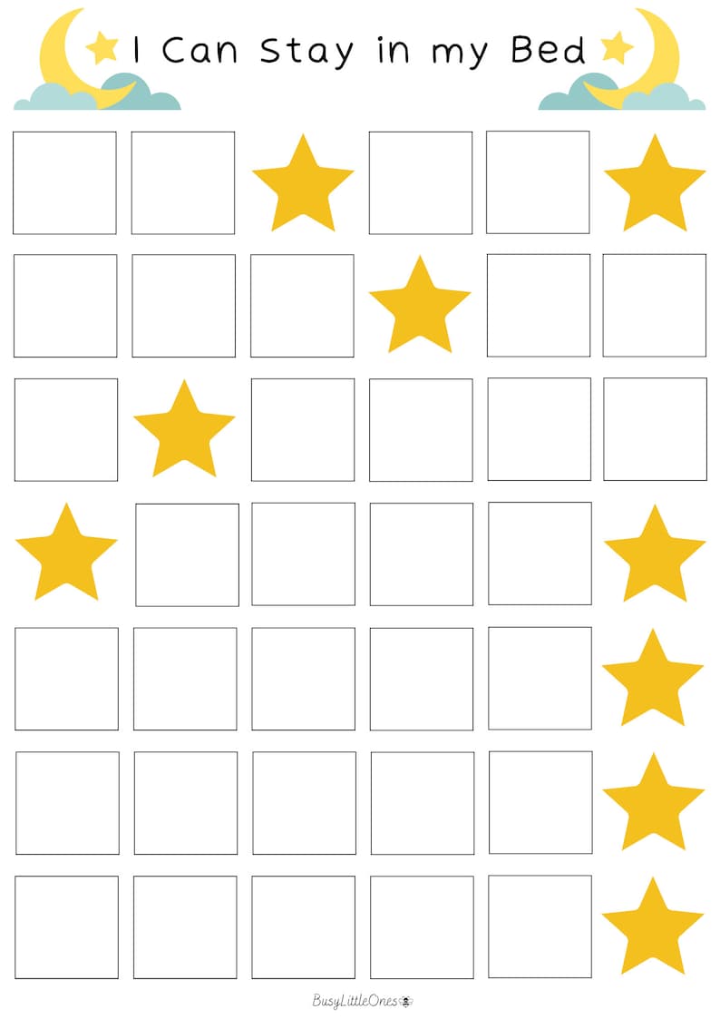 Stay in Bed Reward Chart, Bedtime Reward Chart, Star Chart, Reward ...