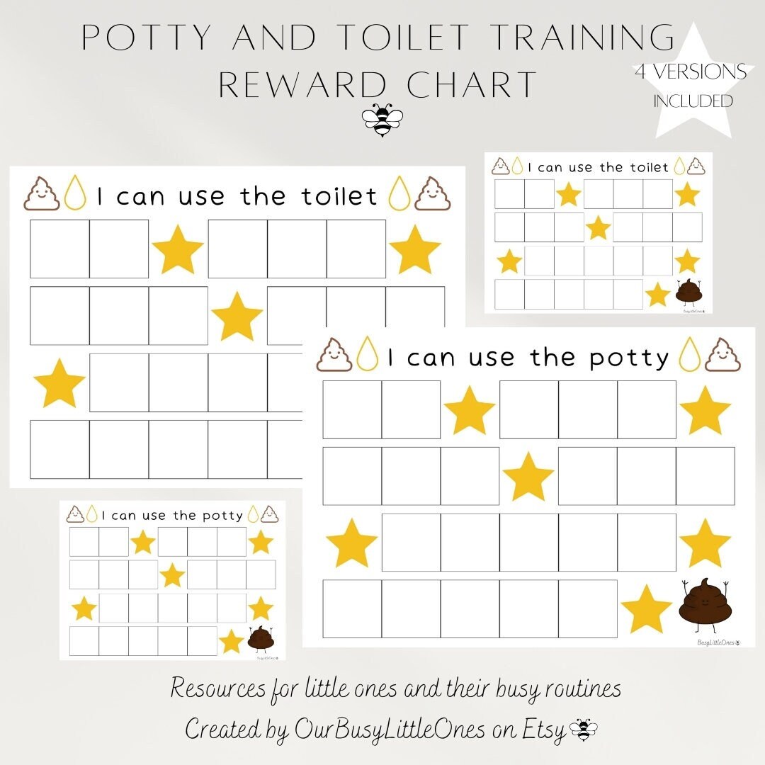 Potty Training Reward Chart | Toilet Training Tracker (digital Download ...