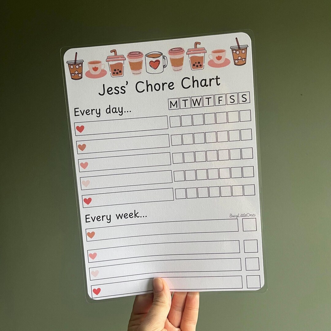 Kids Chore Chart: Wipe Clean | Child Responsibilities Tracker - Etsy UK