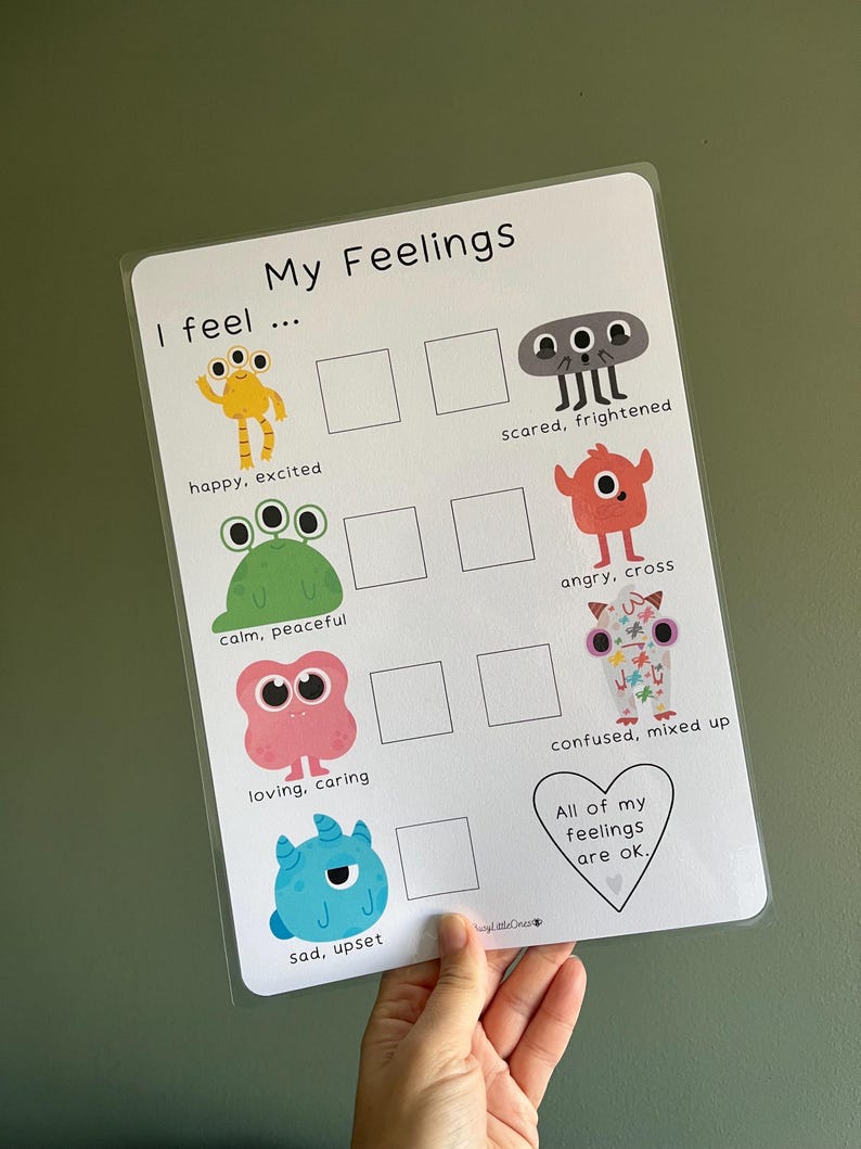 Kid's Feelings Chart Feelings Chart My Feelings I Am Feeling Feelings ...