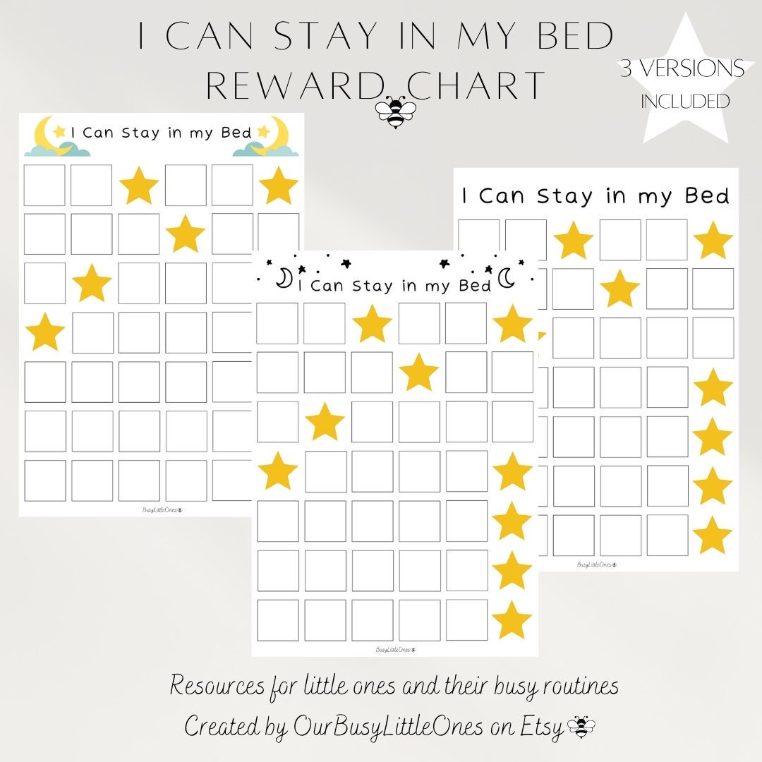 Stay in Bed Reward Chart, Bedtime Reward Chart, Star Chart, Reward ...