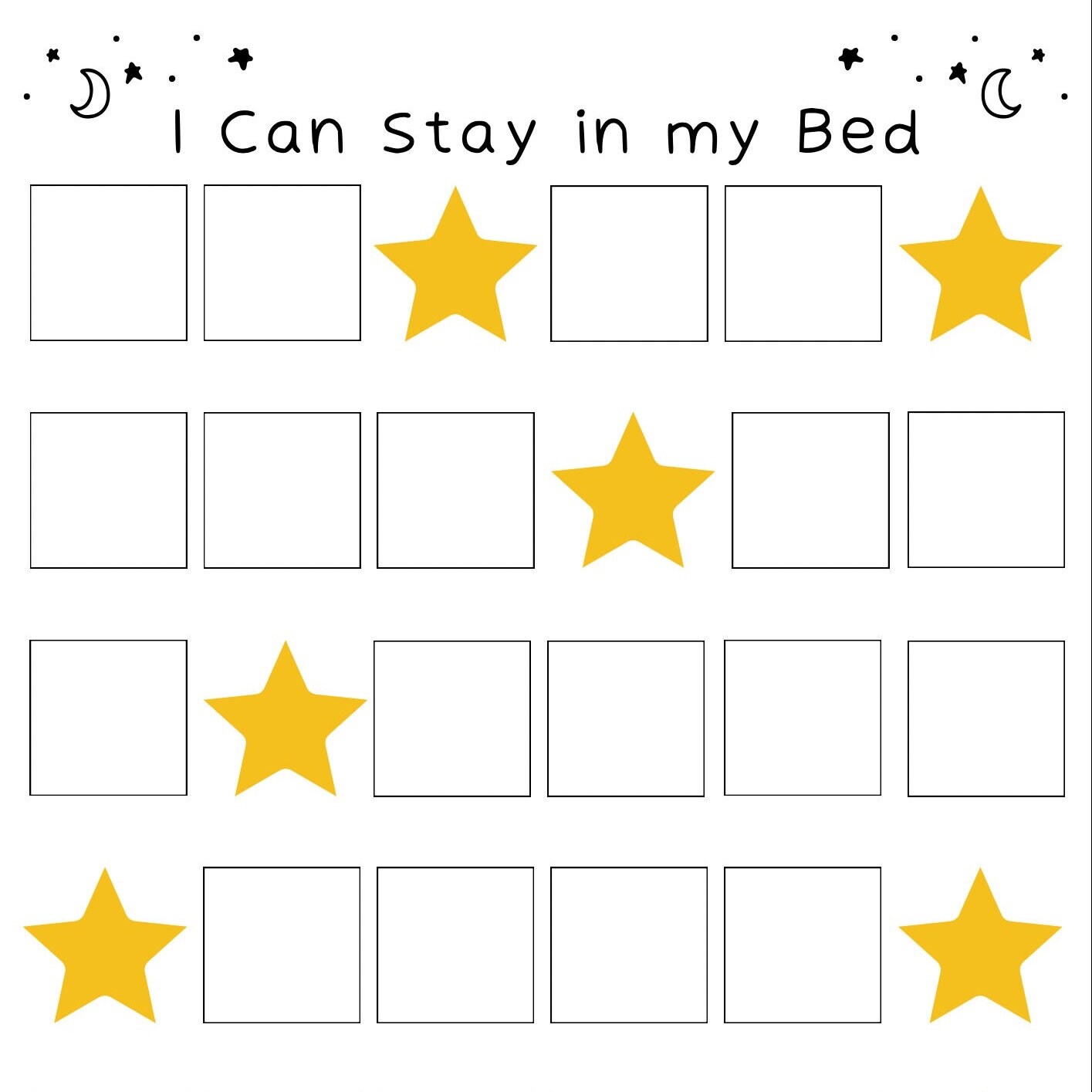 Stay in Bed Reward Chart, Bedtime Reward Chart, Star Chart, Reward ...