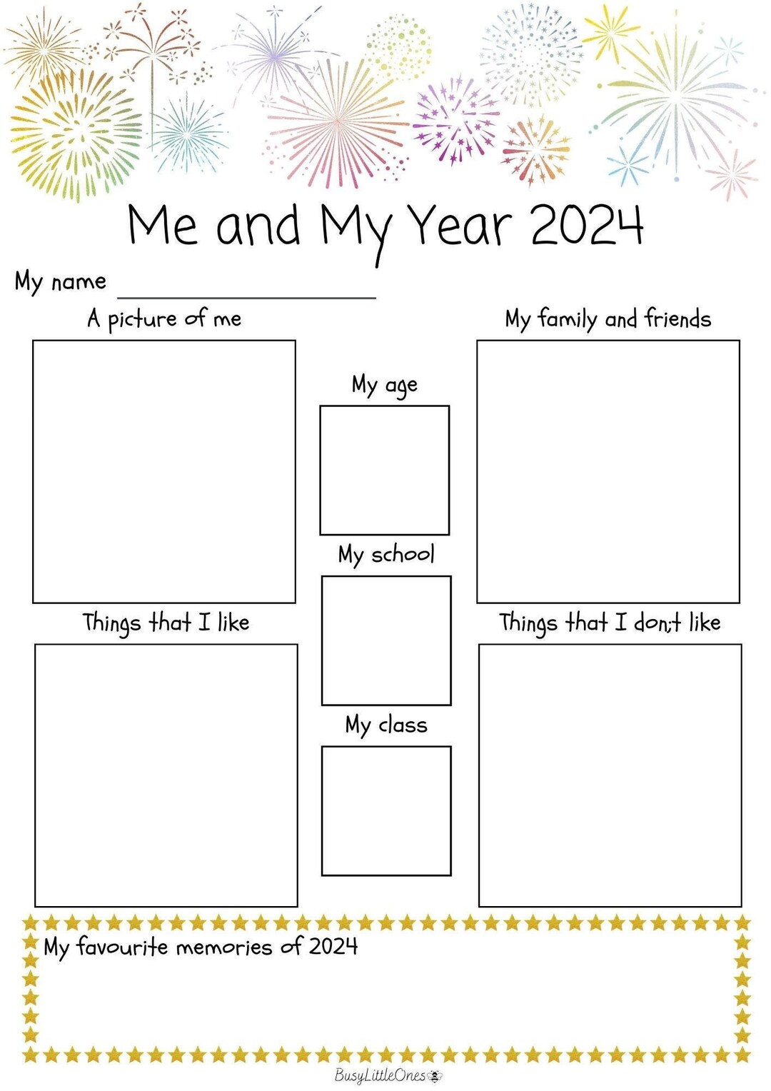 New Year Kids Activity Kids 2024 Review New Years Resolution New Year ...