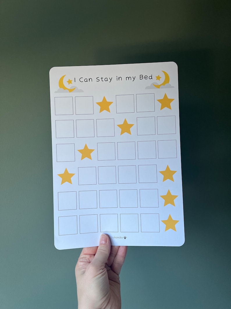 Stay in Bed Reward Chart, Bedtime Reward Chart, Star Chart, Reward ...