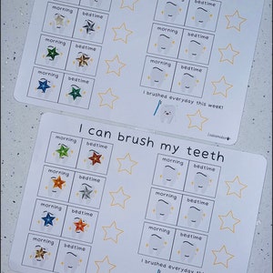 Tooth Brushing Reward Chart for Kids (digital Download) - Etsy