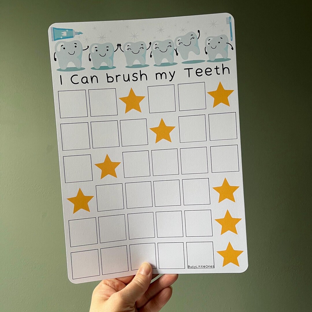 Tooth Brushing Kids Reward Chart | Routine Sticker Chart (digital ...